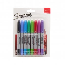 Låda med 8 Sharpie Twintip Fine och Ultra Fine Point Assorted Markers